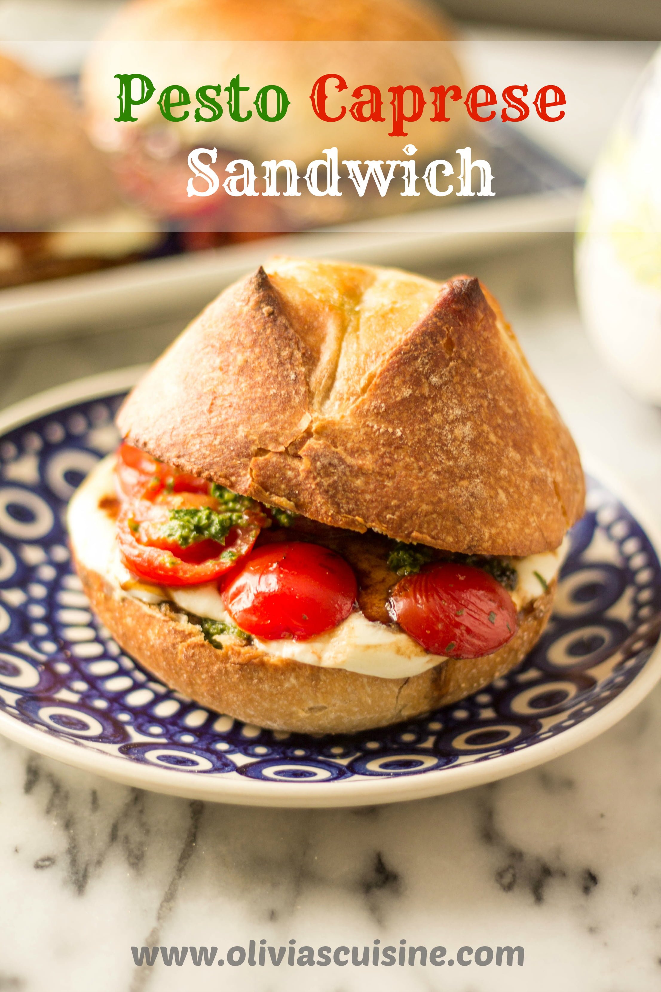 Pesto Caprese Sandwich - Olivia's Cuisine