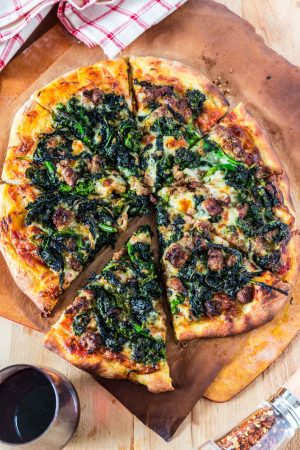 Turkey Sausage and Broccoli Rabe Pizza - Olivia's Cuisine