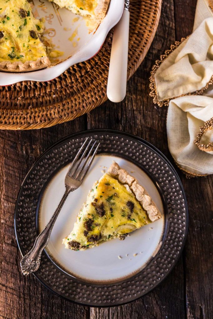 Turkey Sausage and Smoked Gouda Quiche - Olivia's Cuisine