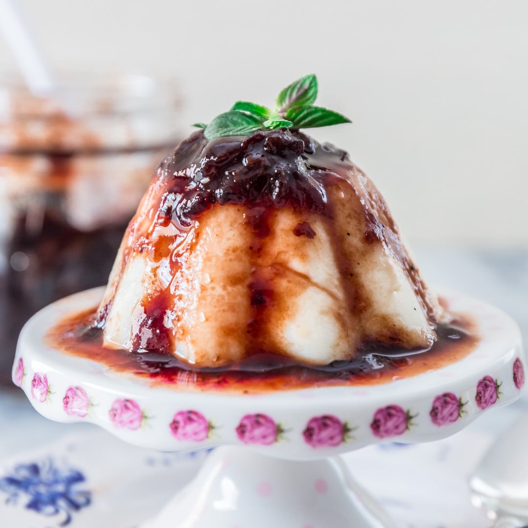 Brazilian Coconut Flan with Plum Sauce (Manjar Branco) - Olivia's Cuisine
