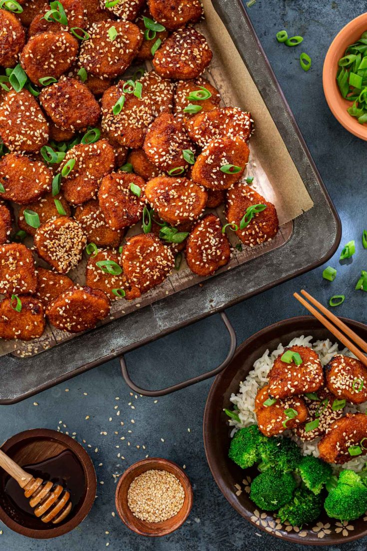 Honey Garlic Glazed Chicken Nuggets - Olivia's Cuisine