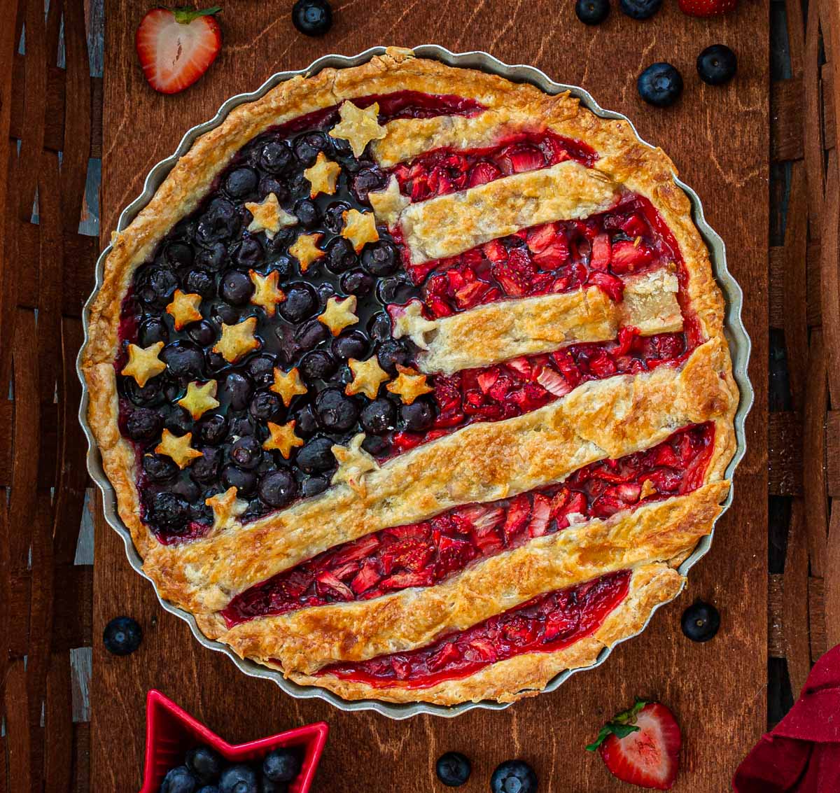 American Flag Berry Pie Recipe (Red, White and Blue) - Olivia's Cuisine
