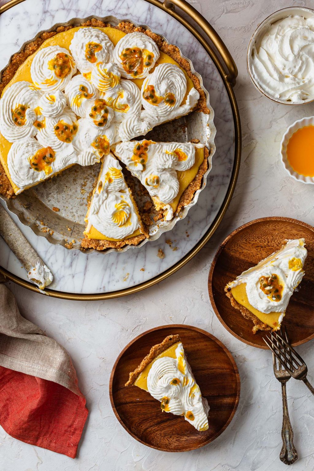 Passion Fruit Cream Pie with Brazil Nut Crust - Olivia's Cuisine